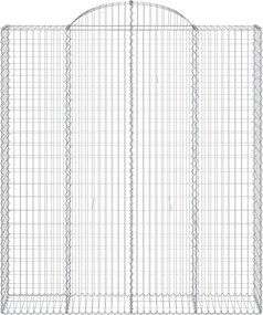 Klenuté gabionové koše 2 ks 200x50x220/240cm pozinkované železo 3146446
