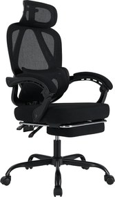 Costway Kancelářské křeslo ergonomické se zasouvací opěrkou nohou psací židle