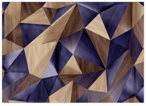 Obraz - 3D dřevěné trojúhelníky (70x50 cm)