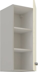 KARMEN | horní skříňka 30 G-72 1F policová | 30 cm | světle šedá/krémová lesk