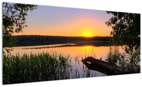 Obrázek jezera se západem slunce (100x40cm)