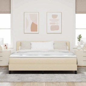 Postel s boxspringem s čelo Krémová 180 x 200 cm textil 3338711