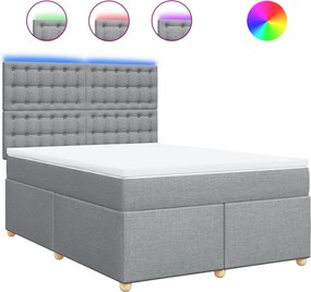 Box spring postel s matrací světle šedá 160 x 200 cm textil 3293645