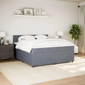 Box spring postel s matrací tmavě šedá 180x200 cm samet 3287813
