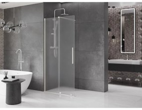 Mexen Velar, sprchová zástěna s posuvnými dveřmi Walk-in 110 x 200 cm, 8mm sklo námraza, broušená ocel, 871-110-000-33-97