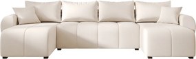 Rozkládací sedací souprava do U SEVIO 311x145 cm, krémová + 2 polštářky ZDARMA