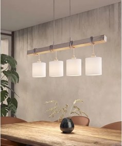 Brilagi - LED Lustr na lanku NUBILA 4xE27/60W/230V šedá/bílá
