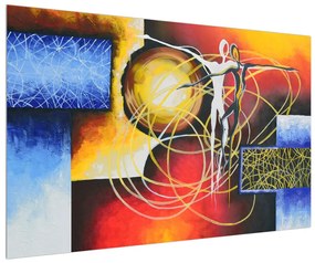 Abstraktní obraz - malba tanečníků (120x80 cm)
