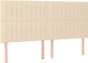 Box spring postel s matrací krémová 200x200 cm textil 3131622