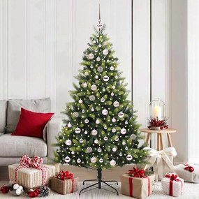 Umělý skládací vánoční stromeček 300 LED Zelená 180 cm PVC a PE 3395993