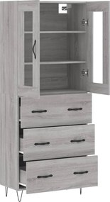 Skříň highboard šedá sonoma 69,5 x 34 x 180 cm kompozitní dřevo 3198439