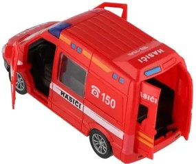 Auto hasičské 12 cm červené / Plast / Na setrvačník