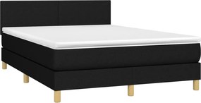 Box spring postel s matrací černá 140x200 cm textil 3140459