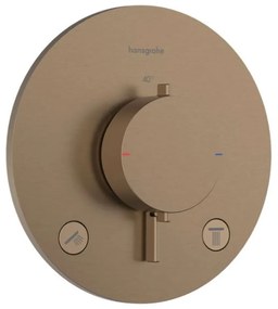 Hansgrohe Ecostat Comfort S - Termostatická baterie pod omítku, pro 2 spotřebiče, kartáčovaný bronz 33715140
