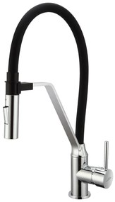 Invena Terra, kuchyňská baterie s elastickým ramenem, černá-chrom, INV-BZ-54-L04-D
