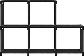 Výstavní police s 5 přihrádkami černá 103 x 30 x 72,5 cm textil 322602