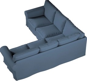 Potah na pohovku IKEA  Ektorp rohová barva modrá látka pletený vzor
