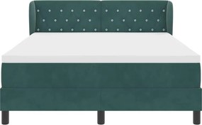 Postel s boxspringem s čelo Tmavě zelená 140 x 200 cm samet 3340337