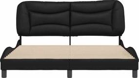Rám postele bez matrace Hvar černý 160x200 cm umělá kůže 3208009