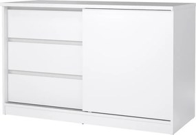 Komoda Simplicity 118,9 x 50 x 75,6 cm, bílý lesk