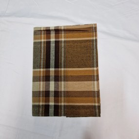 Textilní ubrus 85x85cm, hnědý - károvaný