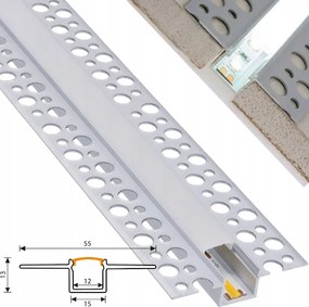 BERGE LED hliníkový profil zapuštěný 2m - sada