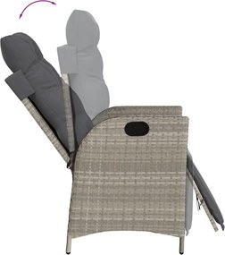 9dílný zahradní jídelní set s poduškami světle šedý polyratan 3213132