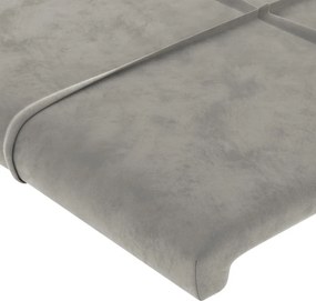 vidaXL Čelo postele s LED 80x5x118/128 cm samet [3122459] Barva: Černá