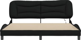 Rám postele s LED bez matrace Hvar černý 180x200 cm Látka 3213720