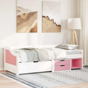 Válenda se 3 zásuvkami bez matrace bílá a růžová IRUN 90x200 cm 3314685