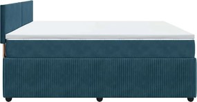 Box spring postel s matrací modrá 200 x 200 cm samet 3290128