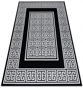 Moderní kusový koberec GLOSS 6776 85 Řecký vzor černý / slonová kost Rozměr: 140x190 cm