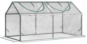 Fóliový skleník Outsunny s oknem, PVC skleník 120x60x60 cm, průhledný skleník na rajčata a chladicí rám pro rostliny | Aosom.de