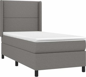 Box spring postel s matrací tmavě šedá 100 x 200 cm textil 3131330