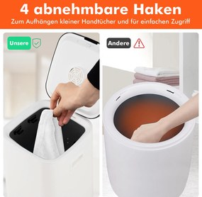 Costway Ohřívač ručníků 23 L nádoba na ohřev ručníků s bílou kontrolkou doby