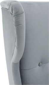 Křeslo ušák, světle šedá/bílá, RUFINO 3 NEW