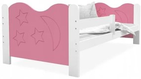 Dětská postel MIKOLAJ Color bez šuplíku 160x80 cm BÍLÁ-RŮŽOVÁ