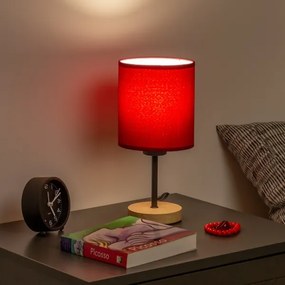Brilagi - Stolní lampa NUBILA WOOD 1xE27/25W/230V dub/pompejská červená