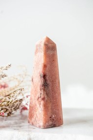 YogaDay Unikátní obelisk z růžového ametystu číslo: 3 -340g - 14cm