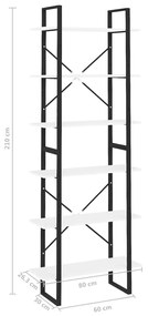 Vysoký regál bílý 80 x 30 x 210 cm dřevotříska