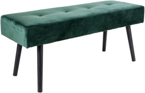 Tmavě zelená polstrovaná lavice se sametovým potahem House Nordic Skiby, 100 x 35 cm