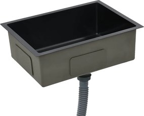 Ručně vyrobený kuchyňský dřez černý nerezová ocel 145084