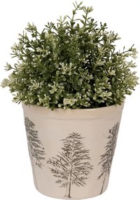 Béžový obal na květináč se stromky Natural Pine Trees M - Ø 15*14 cm