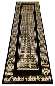 Dywany Luszczow Kusový koberec, Běhoun GLOSS moderni 6776 86 rám, černý / zlato Rozměr koberce: 60 x 200 cm