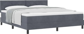 Postel s boxspringem s čelo Tmavě šedá 180 x 200 cm samet 3339255