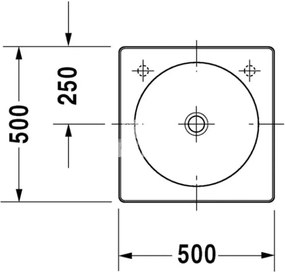 Duravit Architec - umyvadlová mísa, bez otvoru pro armaturu, 50x50 cm, bílá 0320500000