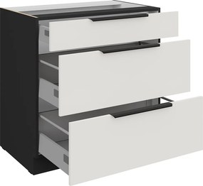ARIA wb | dolní skříňka 80 D 3S zásuvková | 80 cm | PREMIUM BOX | černá/bílá