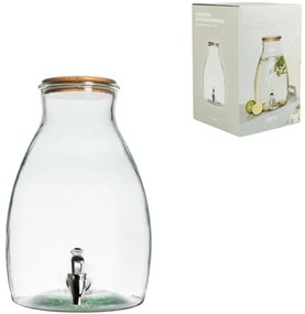 Skleněný zásobník na nápoje GUSTA s dřevěným víčkem 5,5 L