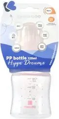 KikkaBoo Kojenecká láhev 120ml 0m+ Hippo Dreams Pink