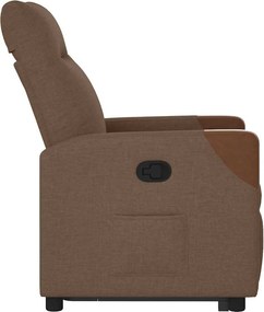 Zvedací polohovací křeslo hnědé textil 3324009